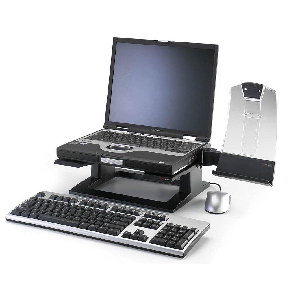 3M™ LX500 Adjustable Notebook Riser, Black - 13" x 13" x 4" 717207