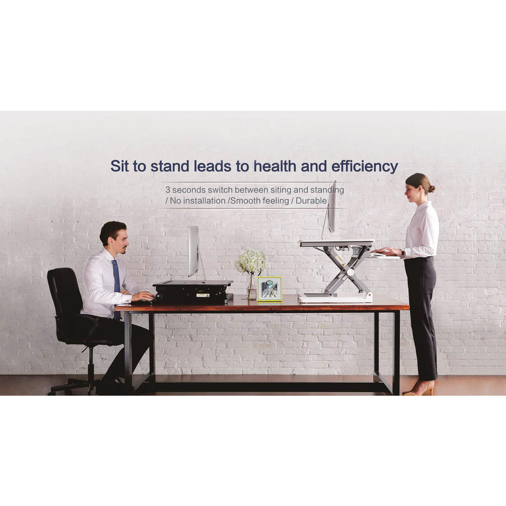 Sit Standing Height Adjustable Desk Ergo Riser + Ergonomic Foot Rocker ...