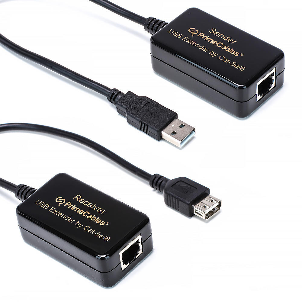 USB RJ45 Extension Adapter, Extender up to 200ft, with Receiver ...