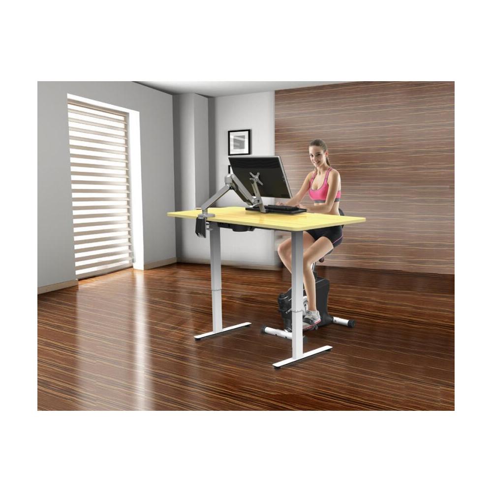 Electric Sit to Stand Adjustable Desk Riser Frame, White + Ergonomic ...