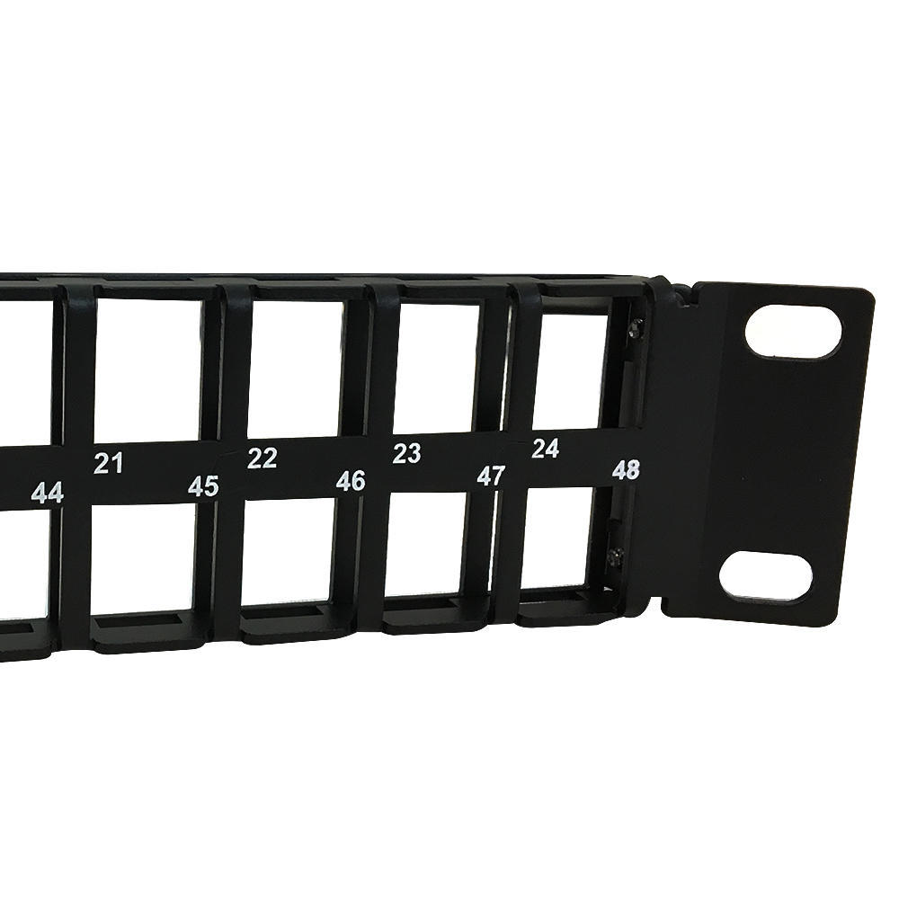 48-Port Angled Keystone Patch Panel – 19” Rackmount 1U with Cable ...