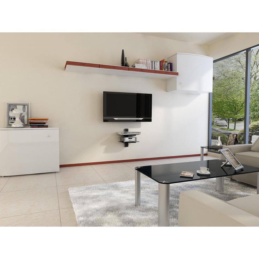 Electronic Component Glass Shelf Wall Mount Bracket with Cable ...