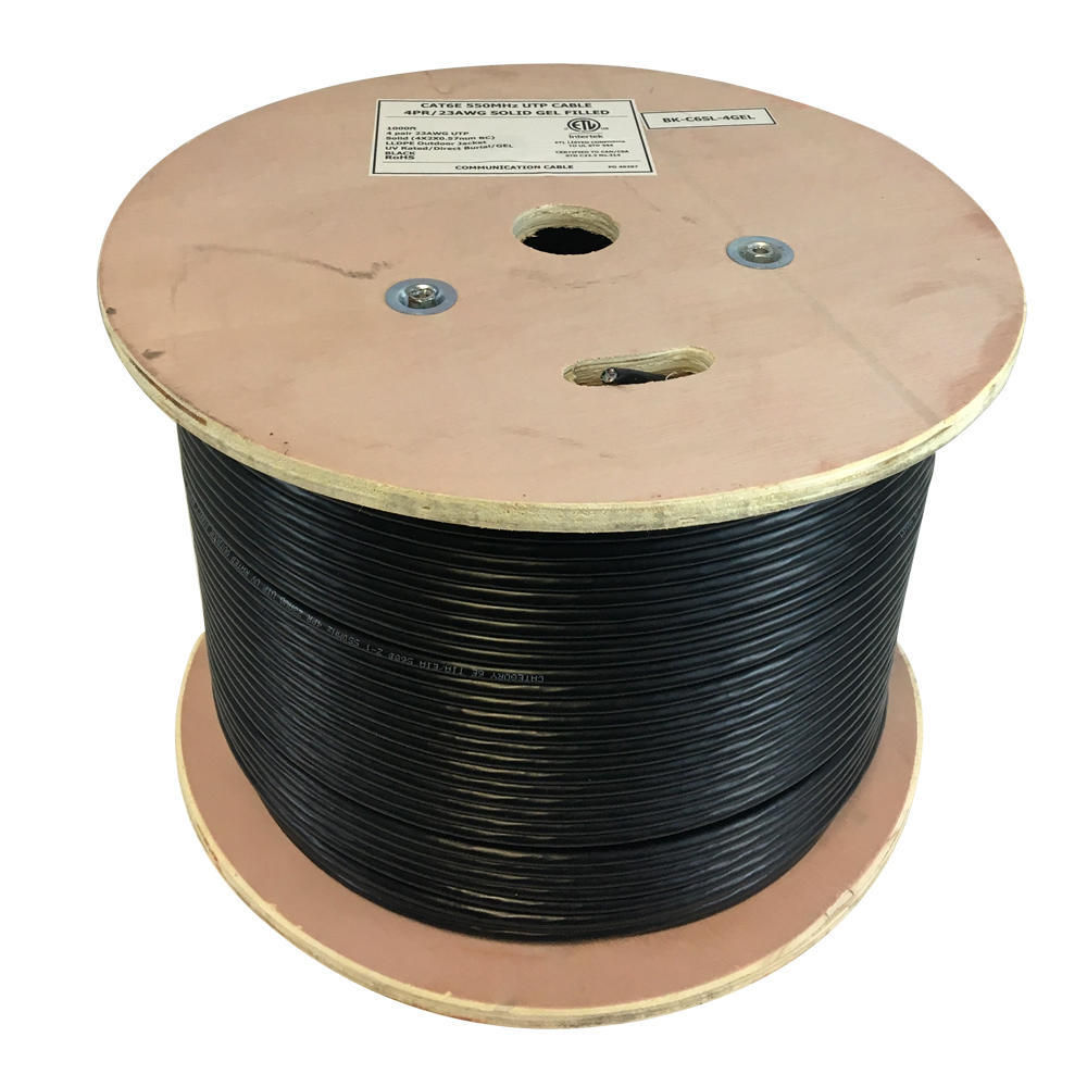 1000ft 4 Pair Cat6 550MHz UTP Solid UV / Direct Burial Gel Filled Bulk ...