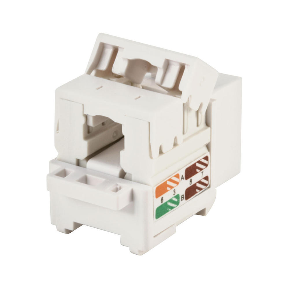 Cat5e Punch Down Keystone Jack - White - PrimeCables®