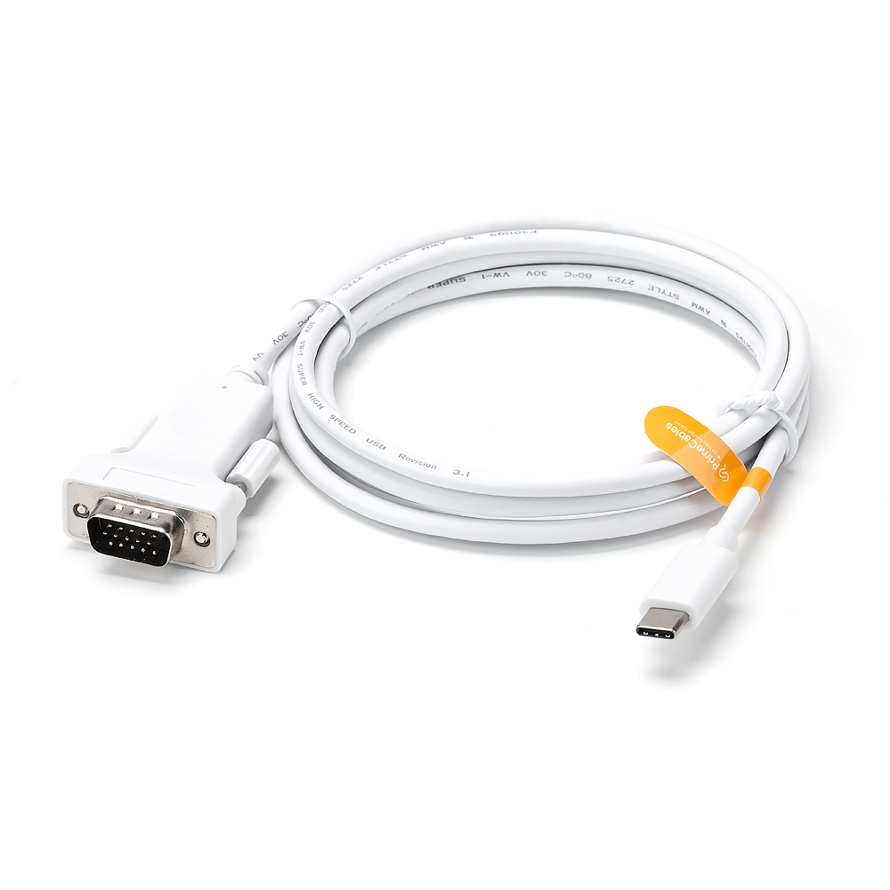 USB 3.1 Type C to VGA Male Cable, DP ALT Mode 6ft (1.8m) - PrimeCables®