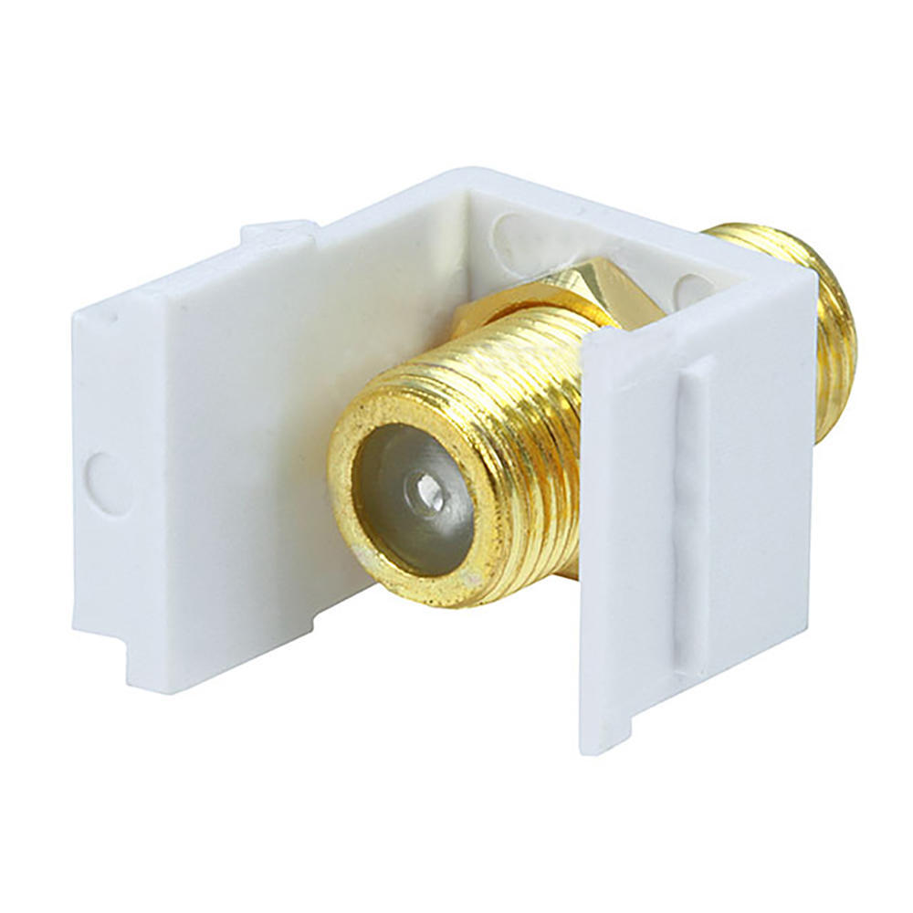 Modular F Type Keystone Jack - White - PrimeCables®