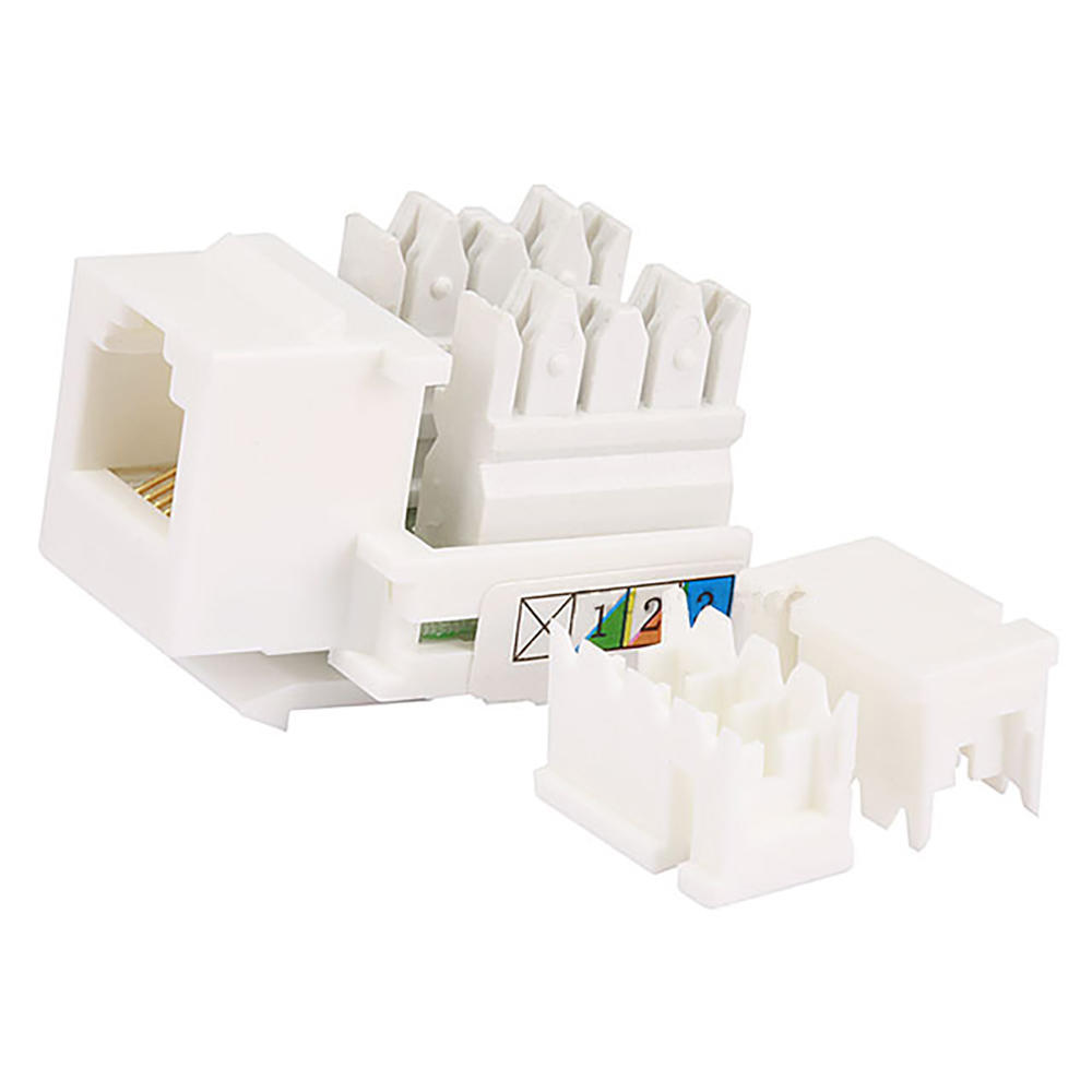 RJ12 110 Type 90 Degree Keystone Jack - White - Monoprice®