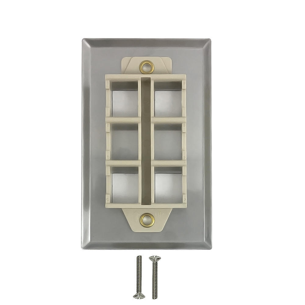 Plaque murale en acier inoxydable keystone 4 ports