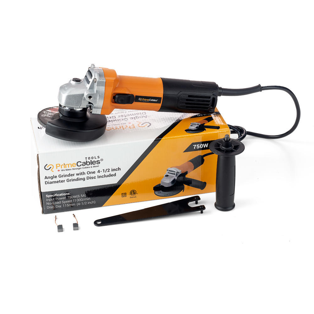 4-1/2-Inch Angle Grinder with One Grinding Disc Included - PrimeCables®
