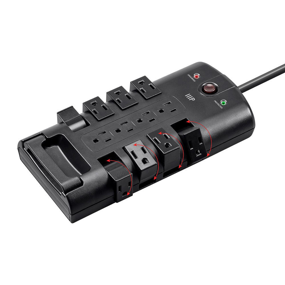 12 Outlet Rotating Power Surge Block 10ft Cord, 4320 Joules - Monoprice®