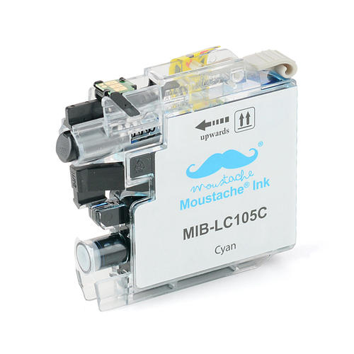 Brother LC105C Compatible Cyan Ink Cartridge High Yield - Moustache®