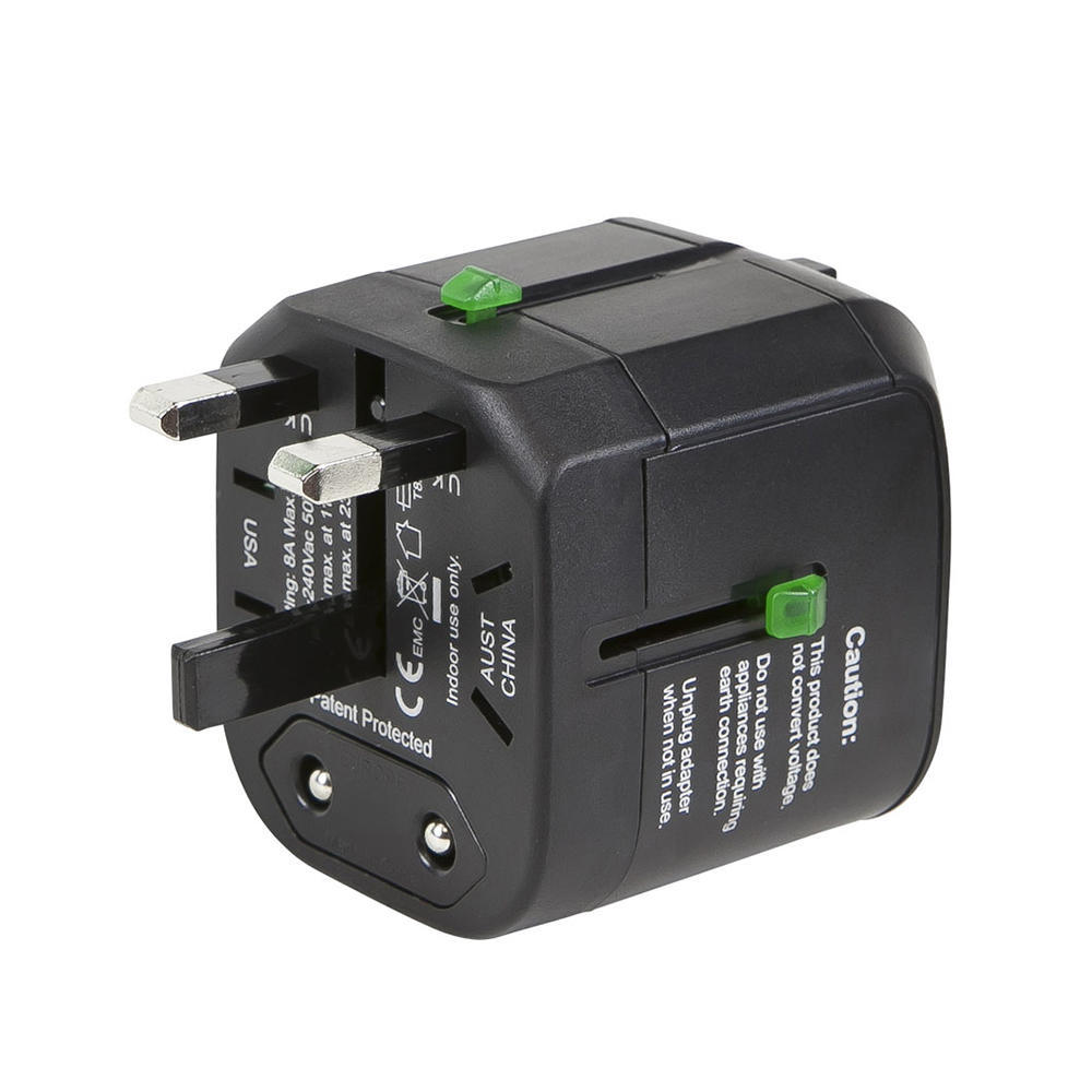 Compact Cube Universal Travel Adapter - Black - Monoprice®