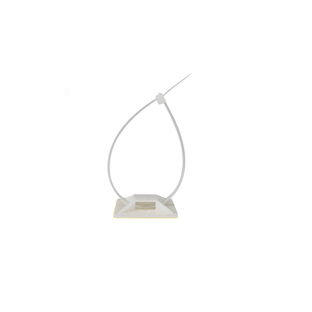 Cable Tie Mounts 40mmx40mm with Glue White 100pcs/Pack - PrimeCables®