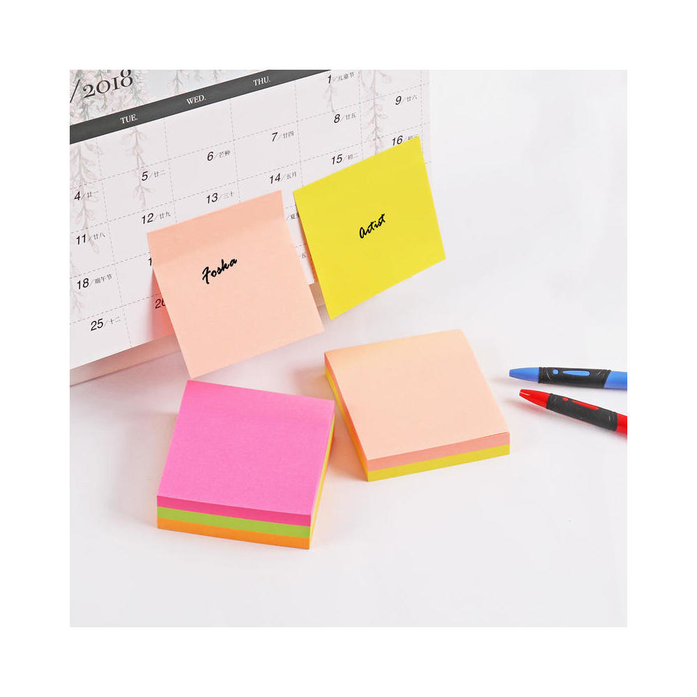 Self-Stick Notes, 3" x 3" (75 x 75mm), 400 Sheets, 5 Assorted Neon ...