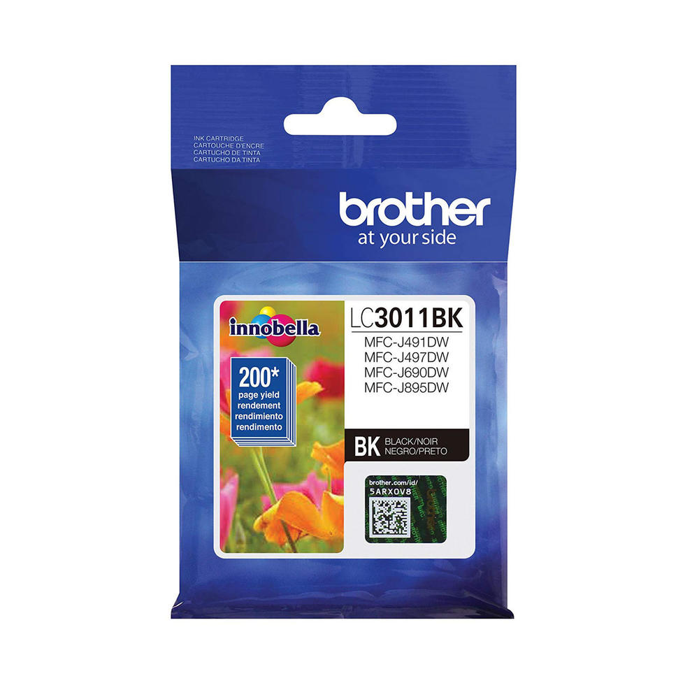 Brother Genuine LC3011BK Standard-yield Black Ink Cartridge
