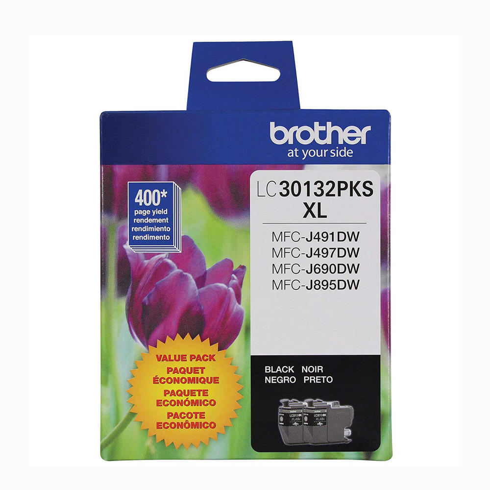 Brother LC30132PKS Black Ink Cartridge, High Yield, 2/Pack