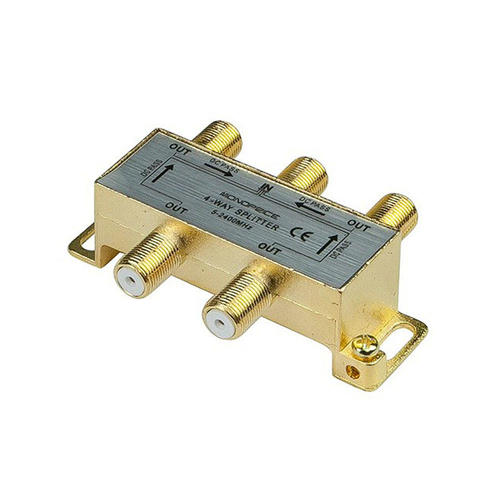 Premium 4-Way Coaxial Cable Splitter, F Type Screw, 5~2400 MHz - Monoprice®