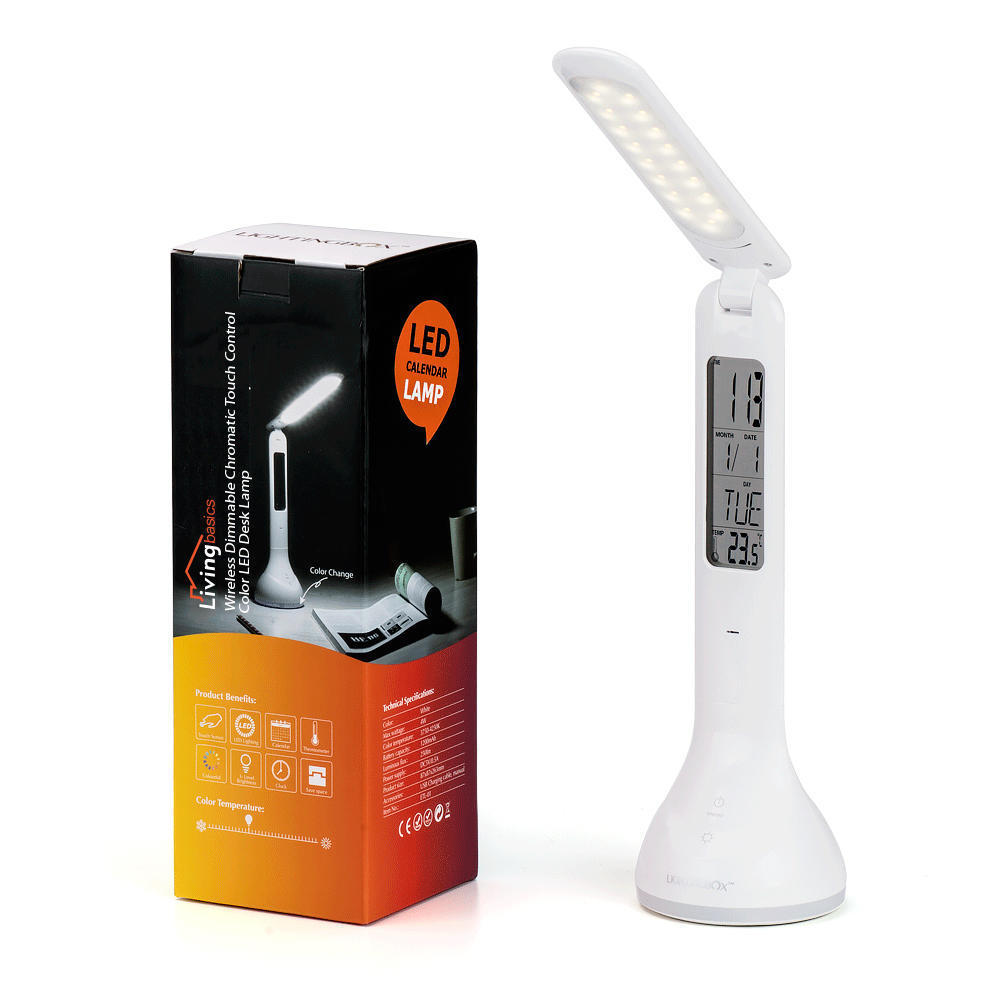 LED Desk Lamp Calendar Lamp Night Light With Alarm, Clock, Date ...