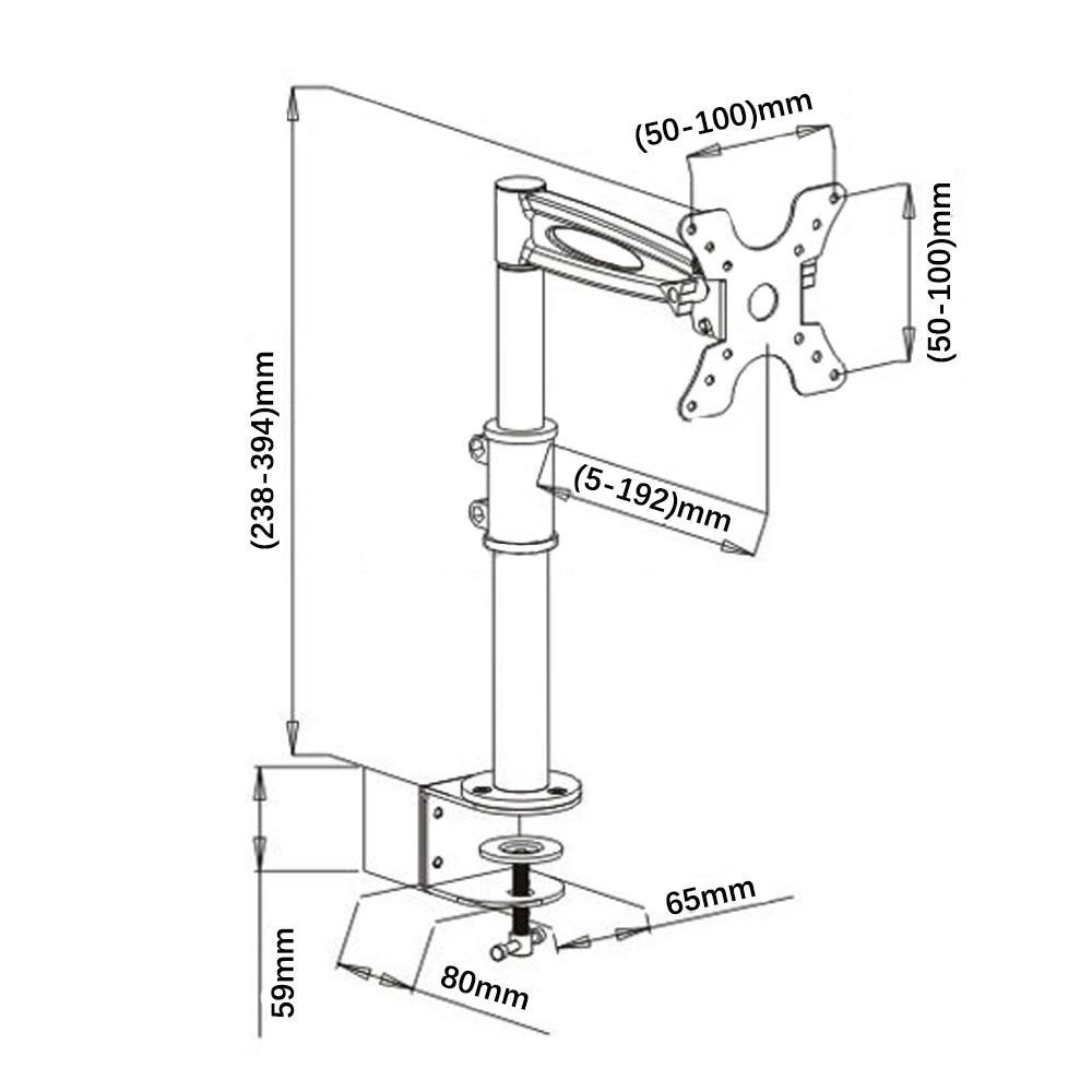 2 Way Adjustable Tilting Monitor Desk Mount Bracket for 13 inch to 30 ...