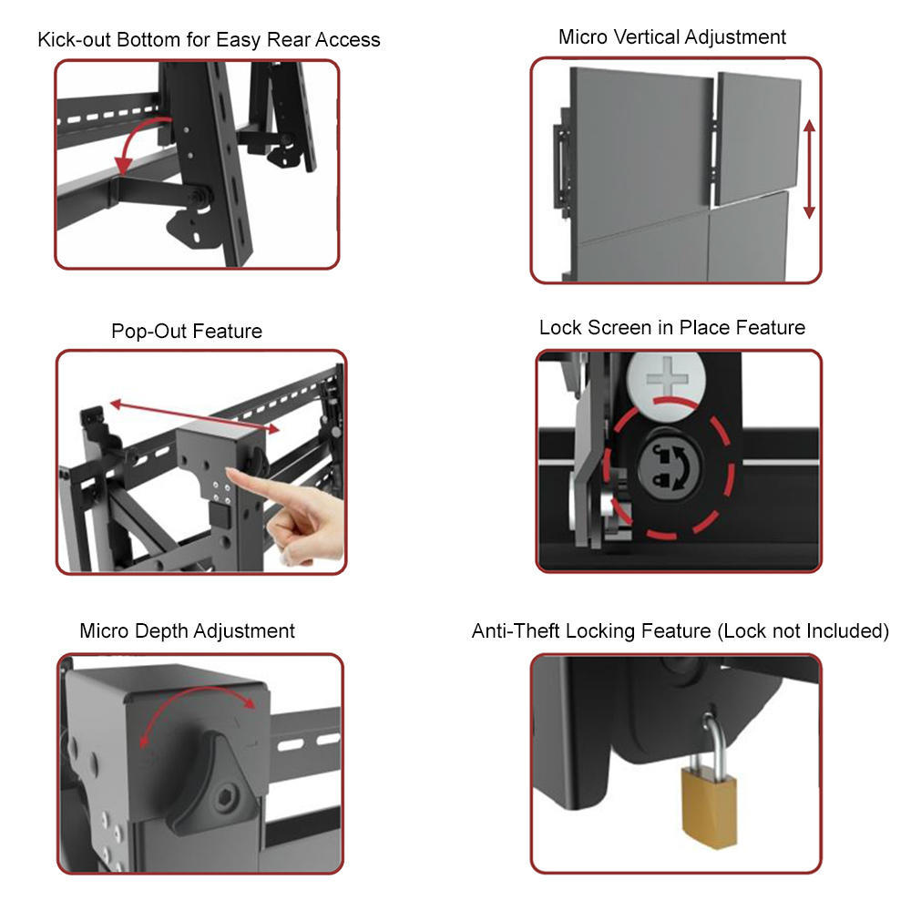 Pop-Out Video TV Wall Mount Bracket for 45-70 Inch Screens