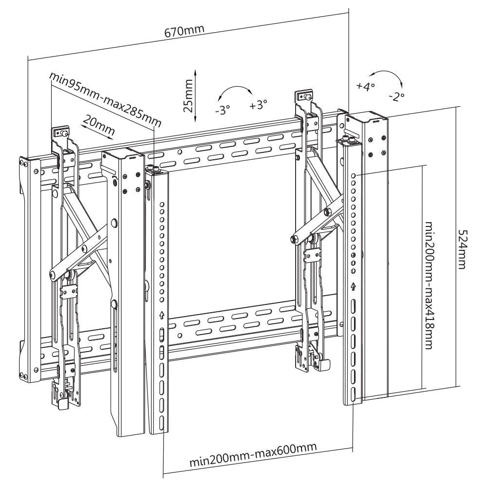 Pop-Out Video TV Wall Mount Bracket for 45-70 Inch Screens