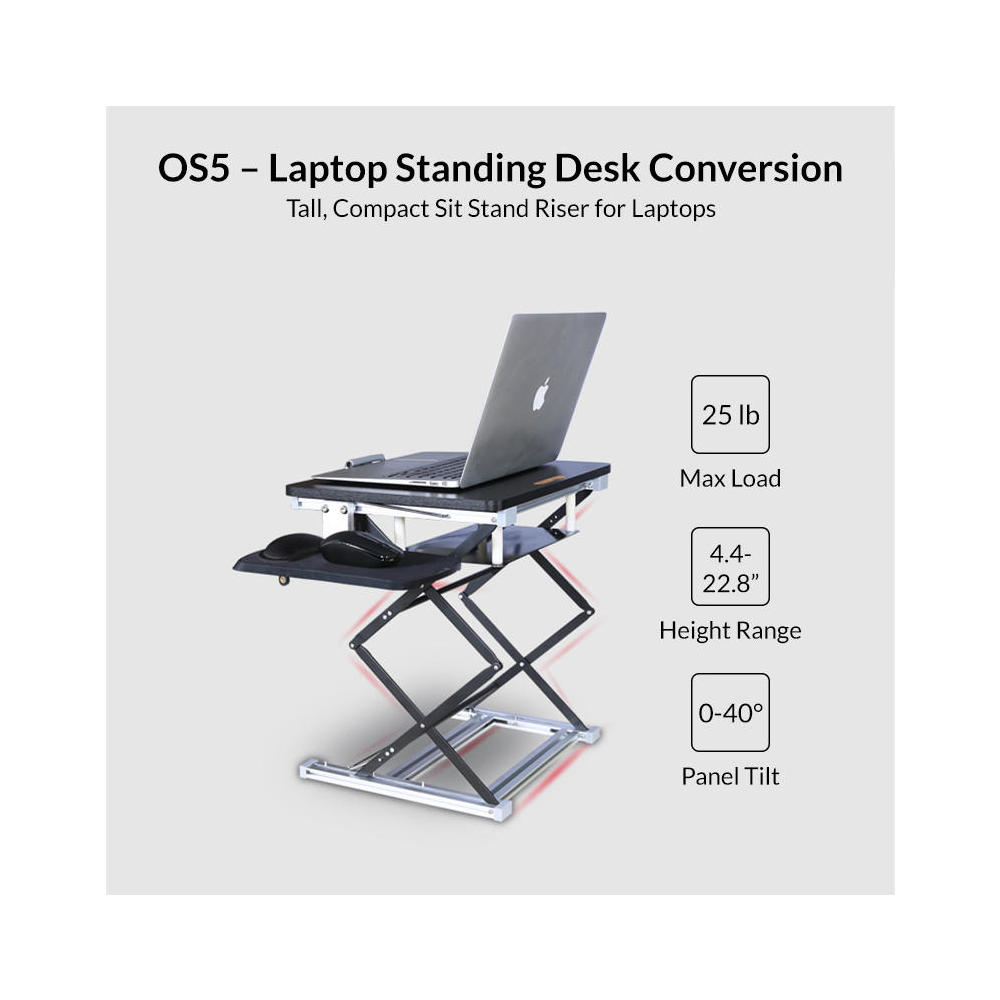 Uncaged Ergonomics Laptop Standing Desk Converter, Extra Tall, w ...