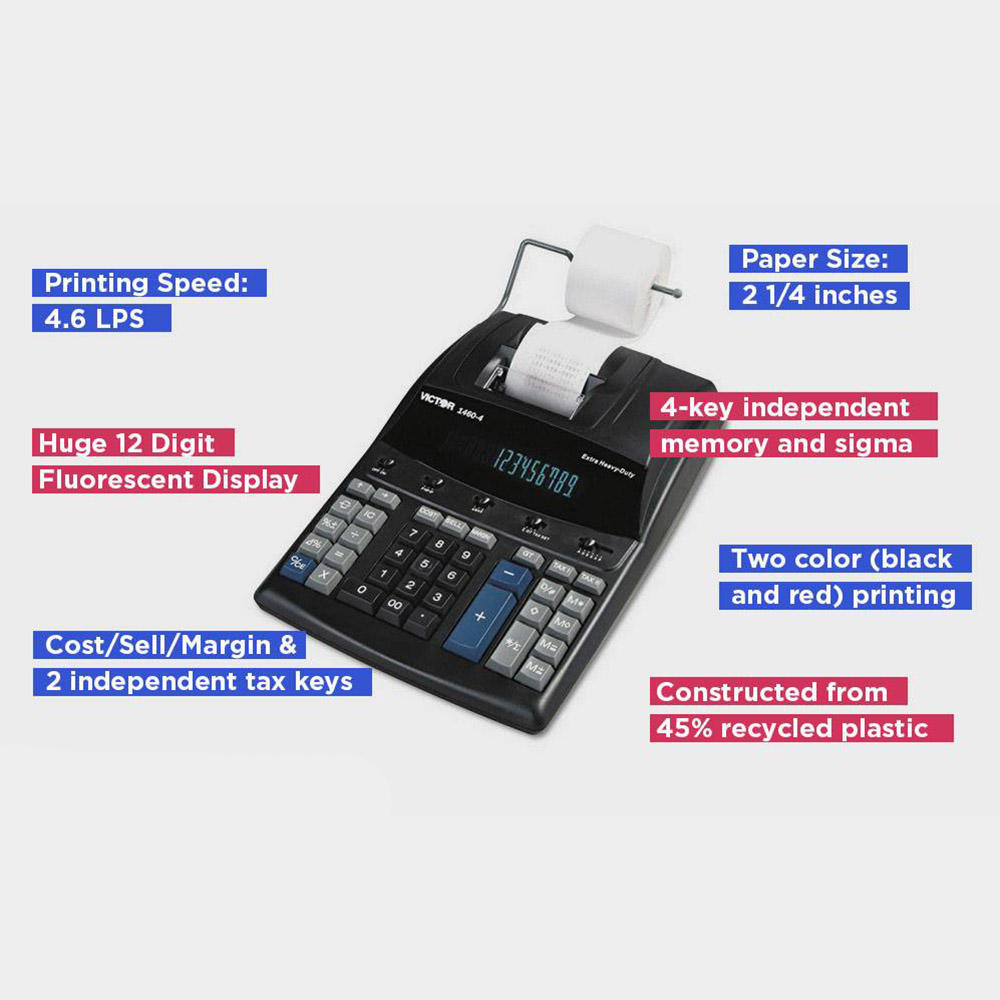 Victor® 1460-4 12 Digit Extra Heavy Duty Commercial Printing Calculator