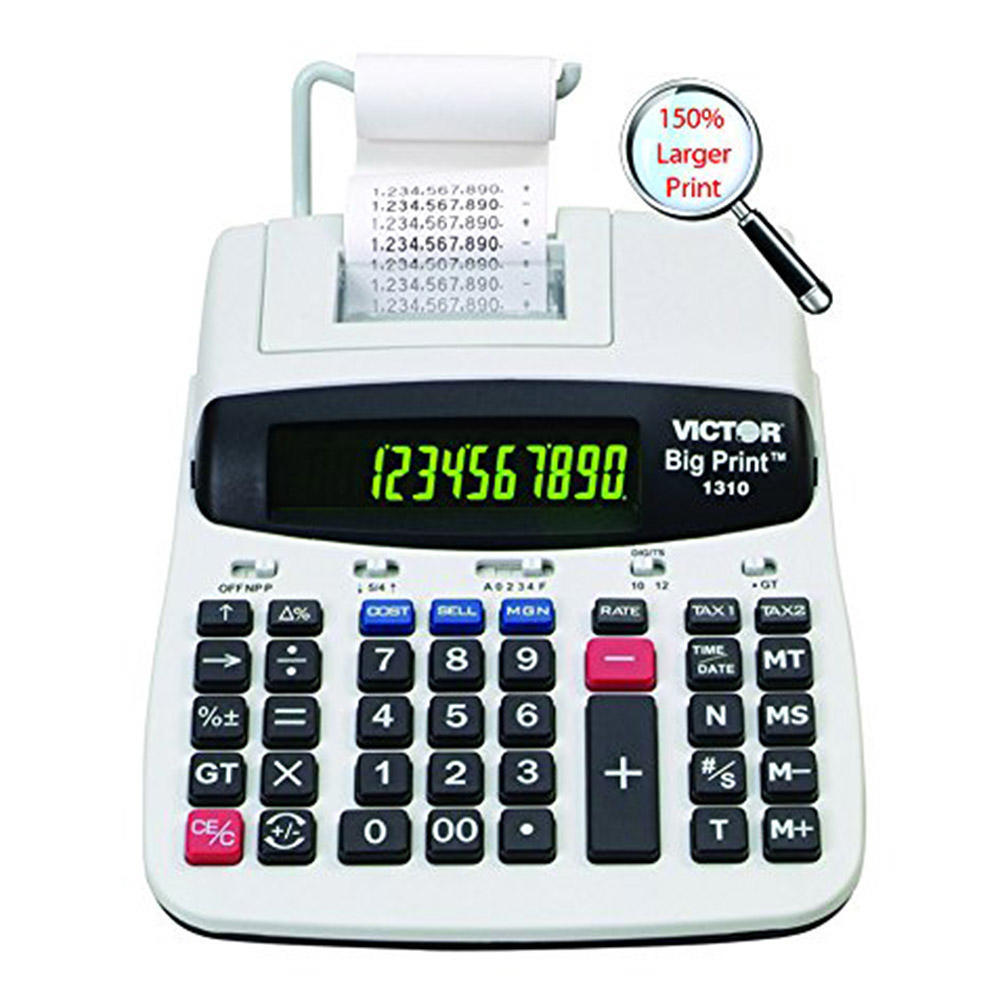 Victor® 1310 Big Print™ Commercial Thermal Printing Calculator with 150 ...