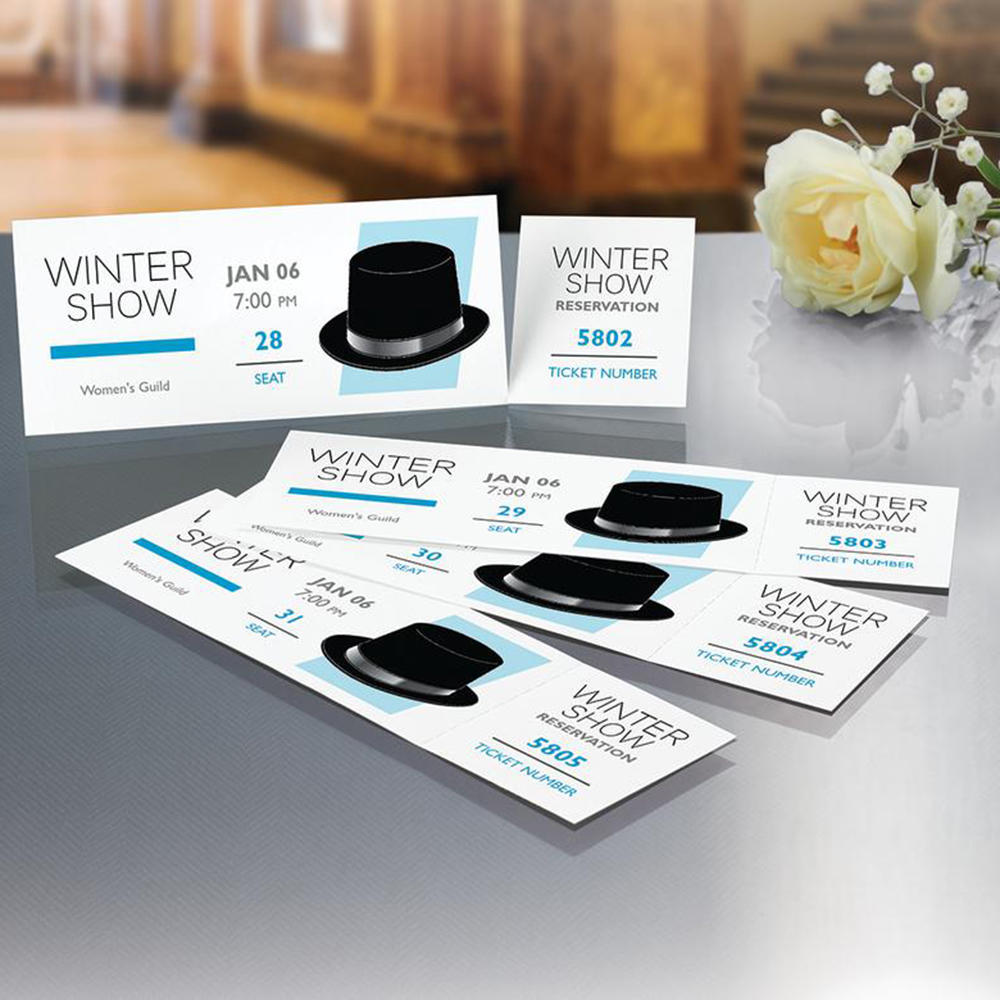 Avery® Tickets with Tear-Away Stubs (16154), Matte White, 1-3/4" x 5-1/ ...