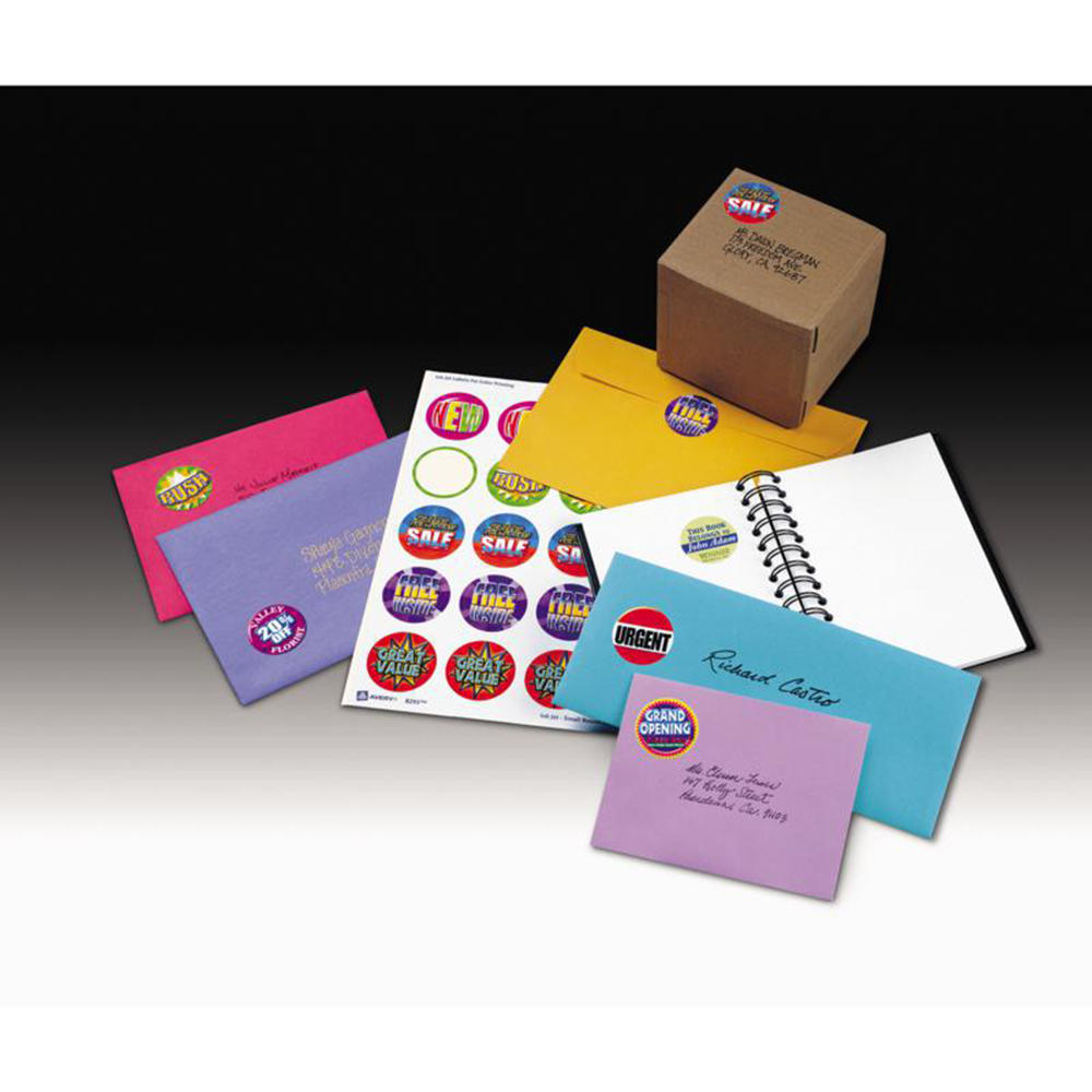 Avery® High-Visibility Labels (8293), 1½" Diameter, White, 400/Pack