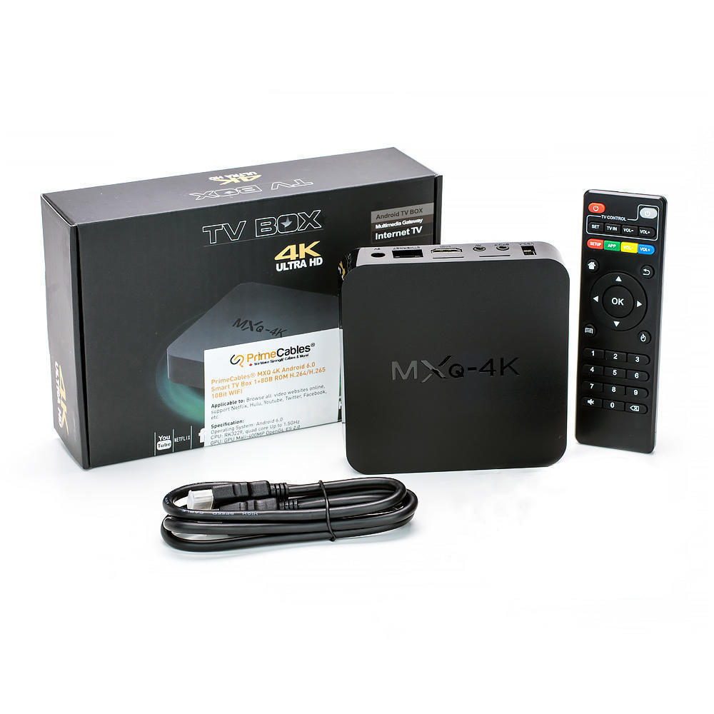 MXQ-4K Android Smart TV Box 4K HD Media Player, UL Certification Power ...