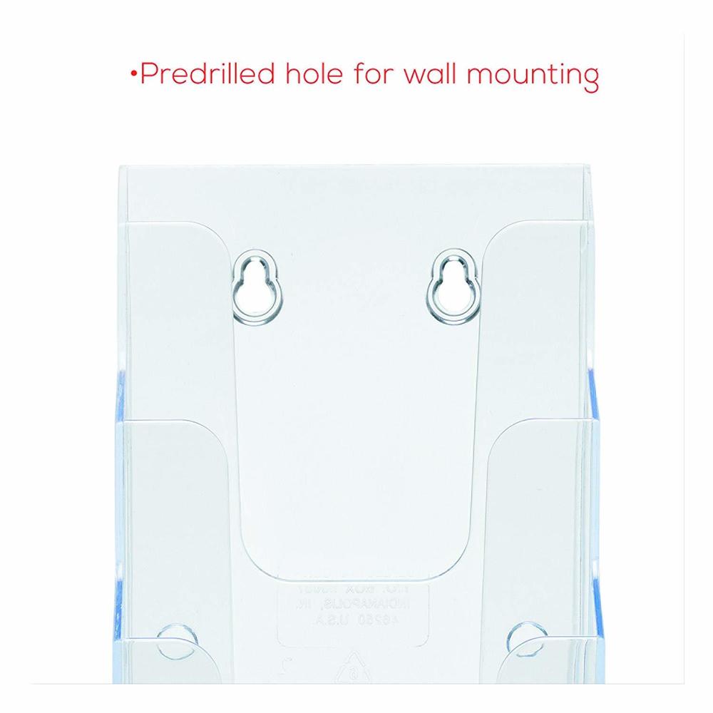 Deflecto Multi-Compartment 4-Tiered Literature Holder (77701), Leaflet Size, 4-7/8"W x 10"H x 8"D