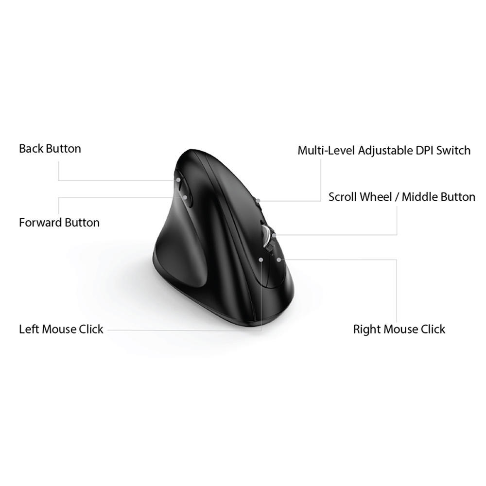 Adesso iMouse E7 Left-Handed Vertical Programmable Gaming Mouse, Weight ...
