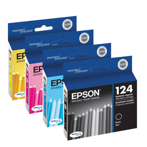 Epson 124 Black and Color C/M/Y Ink Cartridges (T124120-BCS), Moderate ...