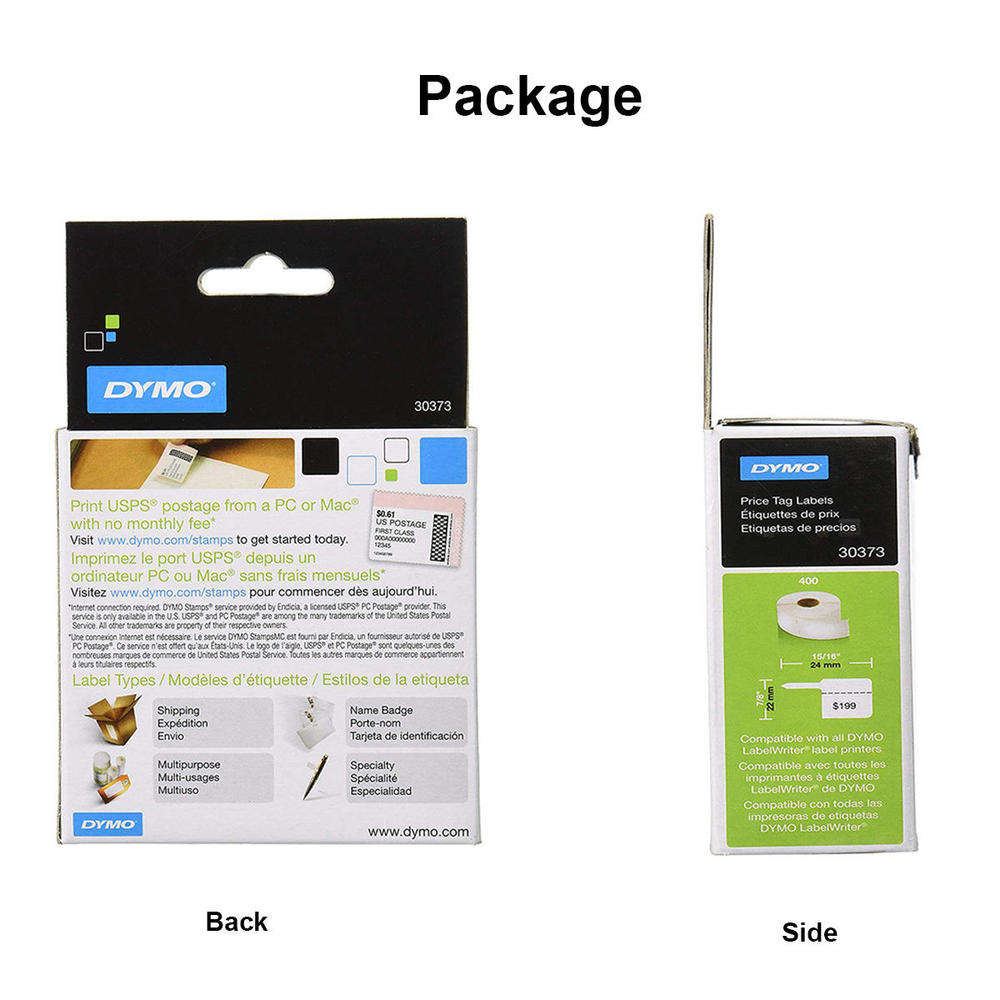 DYMO 30373 Original LabelWriter Price Tag Label, Rat-Tail Style, 7/8" x ...