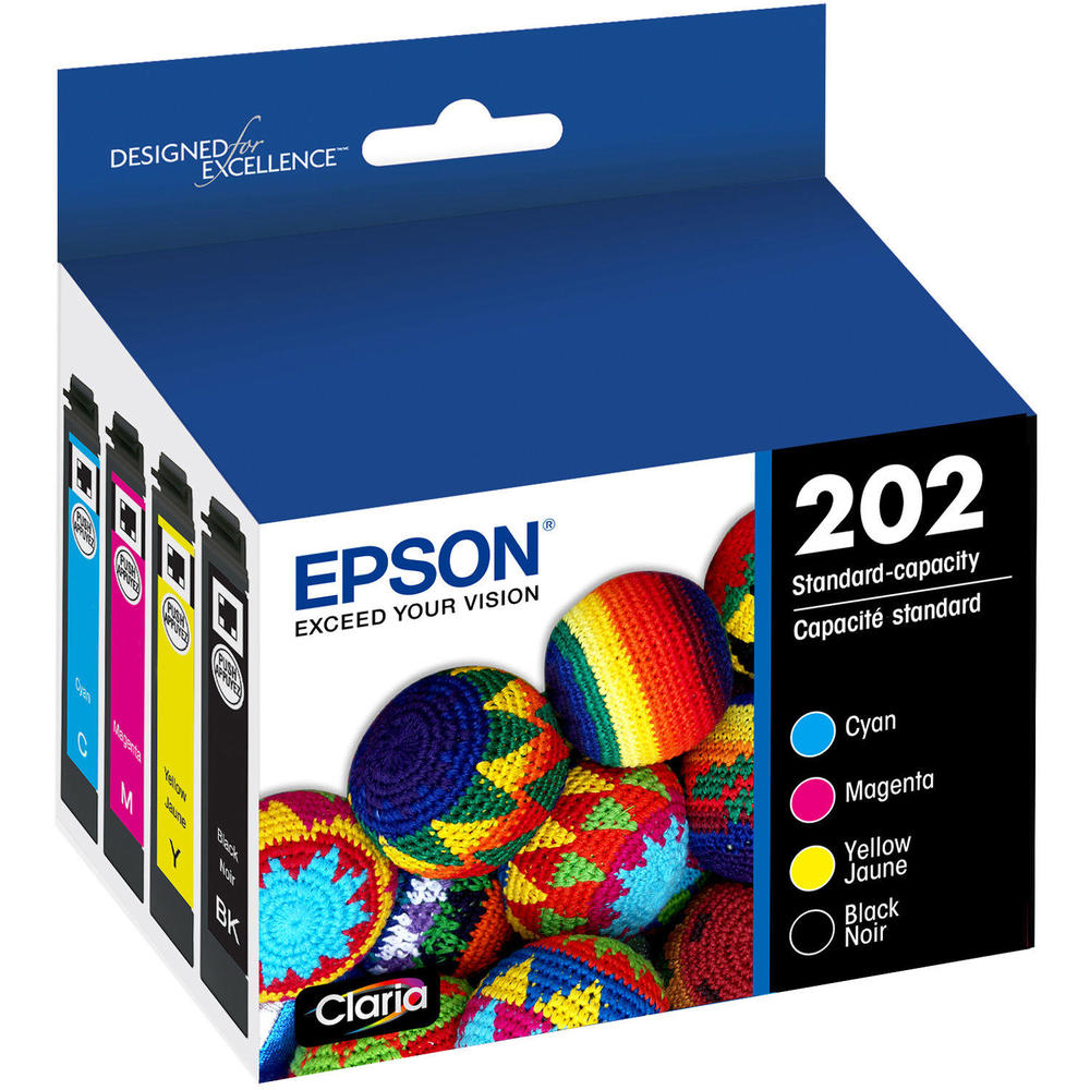 Epson T202 DuraBrite Ultra Ink Cartridge, Black and Colour CMY (T202120 ...
