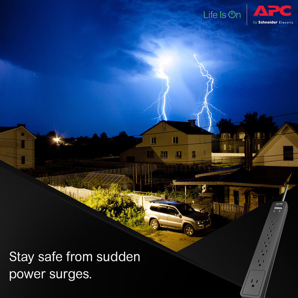 APC by Schneider Electric Essential SurgeArrest PE76, 7 Outlets, 6 Foot ...