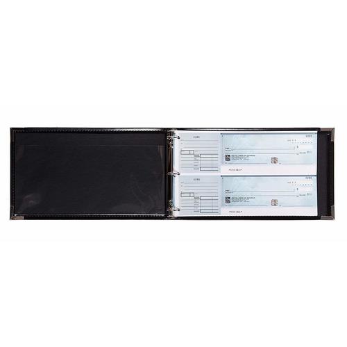 DavisGroup Cheque Binder, 2-Up Style, 12" x 3/4" x 7", Black