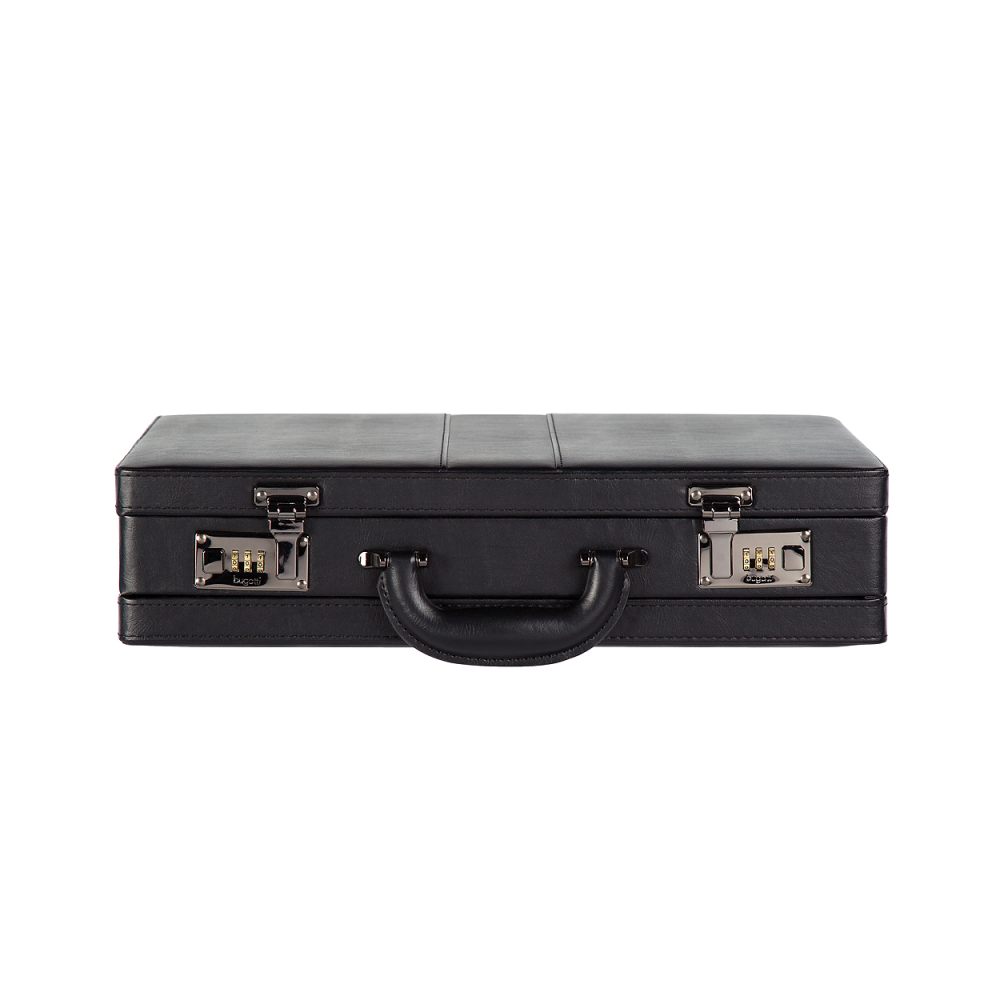 Bugatti® Attaché case extensible, Cuir synthétique, Noir