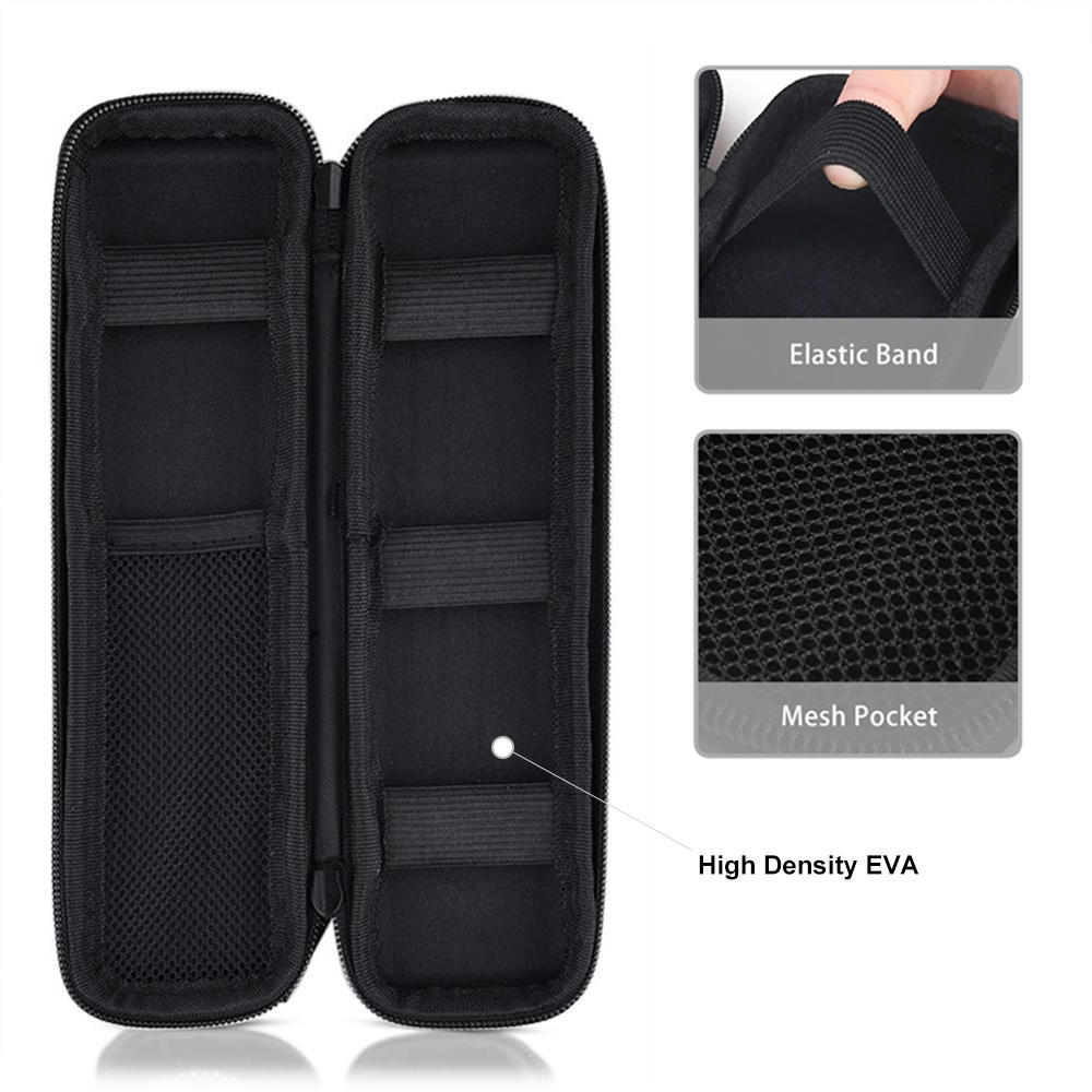 EVA Hard Pencil Case Box, Durable Pen Carrying Case with Zipper, Black