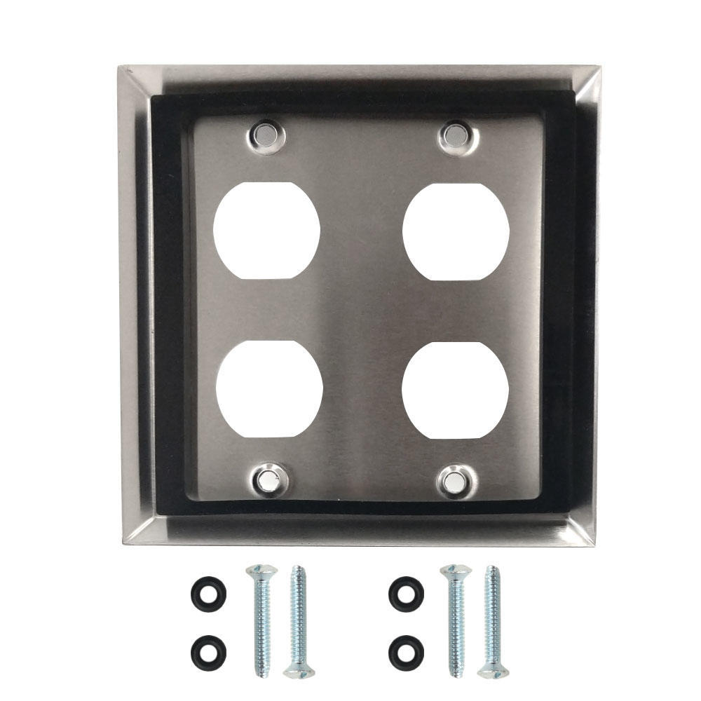 Double Gang Wall Plate - 4x Ethernet Bulkhead Hole - IP44 Rated ...