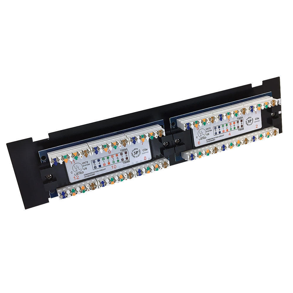 12 Port CAT5e Patch Panel, Self Mount Patch Panel 110 Punch Down