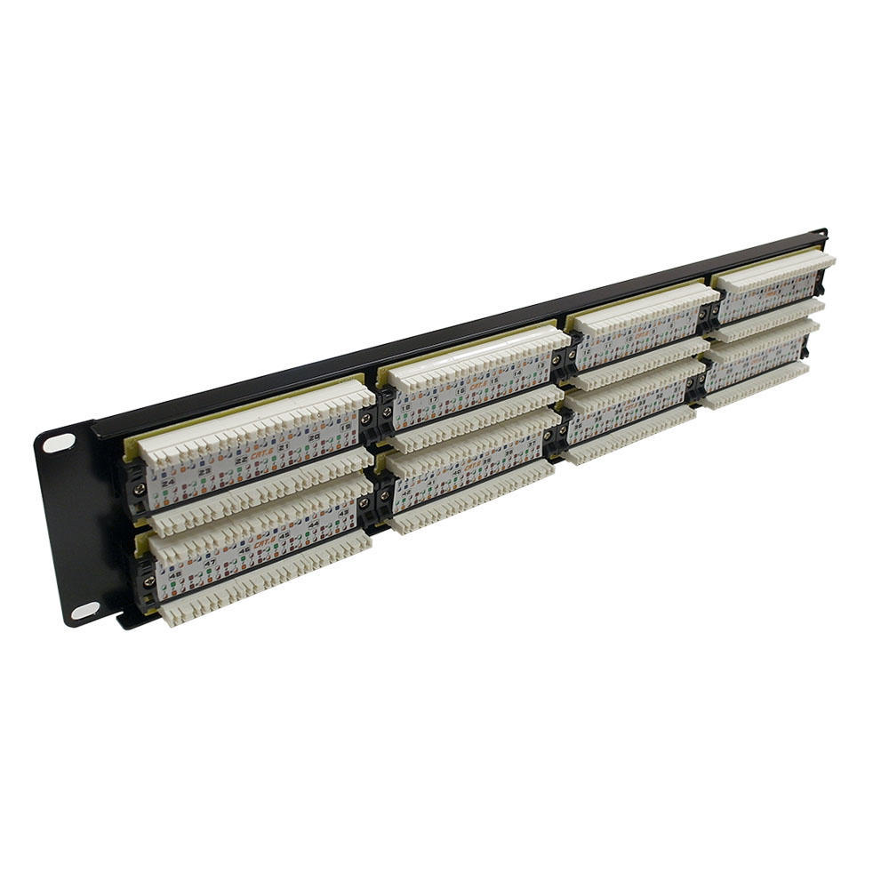 48 Port CAT6 Patch Panel, 19" Rackmount 2U 110 Punch-Down