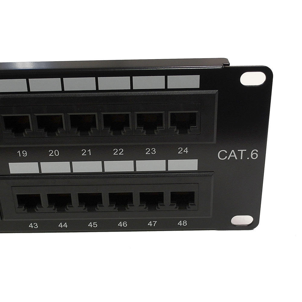 48 Port CAT6 Patch Panel, 19" Rackmount 2U 110 Punch-Down