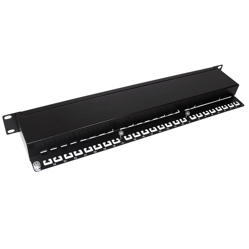 24 Port CAT6 Shielded Patch Panel, 19" Rackmount 1U 110 Punch-Down