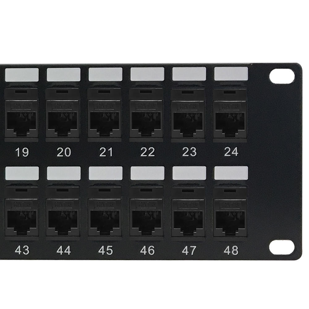 48Port CAT6 Patch Panel, 19" Rackmount 2U Pass-Through
