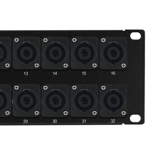 32 Port speakON patch panel, 19 inch rackmount 2U