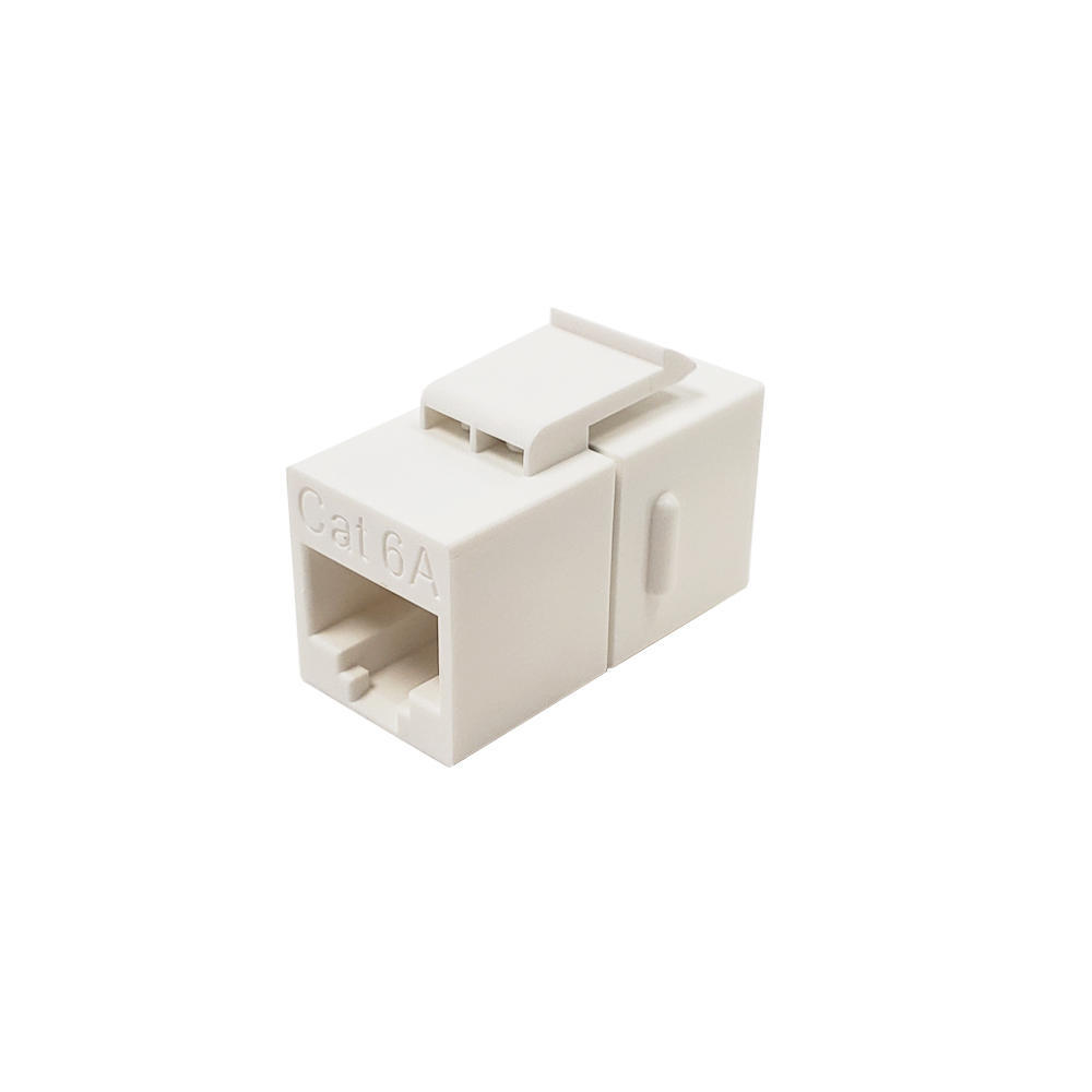 Cat6a RJ45 Female to Female Keystone Jack - White