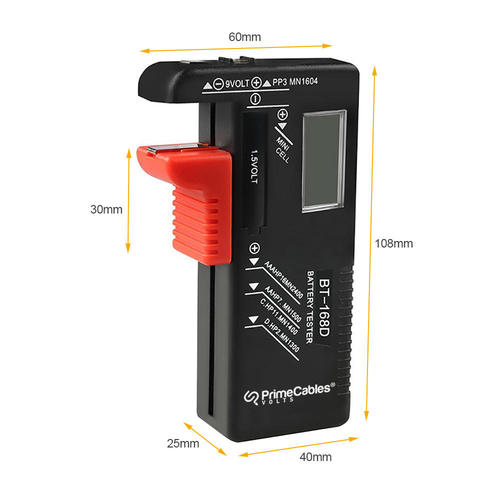 Digital Battery Tester Battery Checker for AA AAA C D 9V 1.5V Button ...