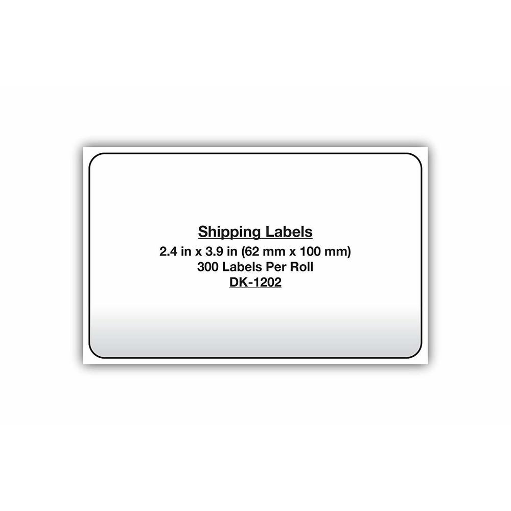 Brother DK1202 Original Die-cut White Shipping Paper Labels, 2.4 in x 3 ...
